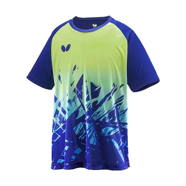 バタフライ(Butterfly) 卓球 半袖Tシャツ エクステラ・Tシャツ 男女兼用 ネイビー/グリーン(410) SS 46430