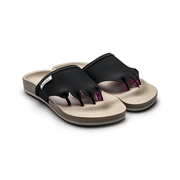 AKAISHI アーチフィッター 610 5本指エクサルームサンダル(4L（27.0cm-27.5cm),ブラック メンズ ルームシューズ 室内