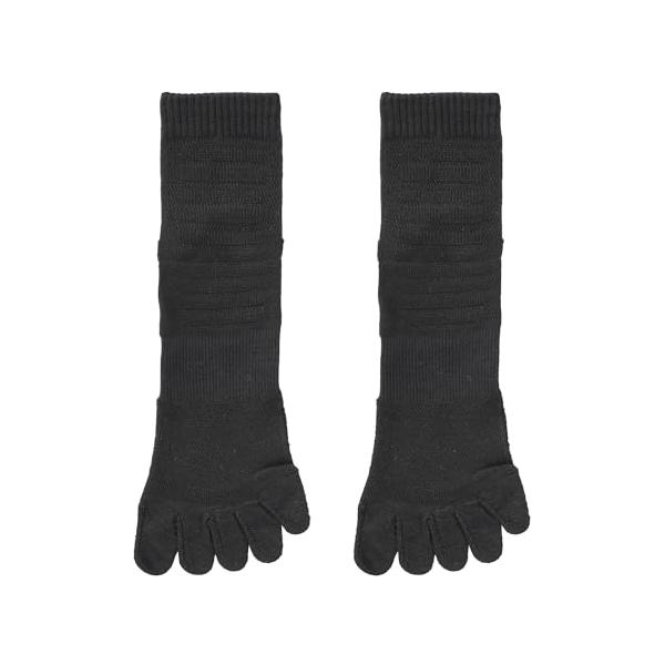 phiten(ファイテン) スポーツソックス 5本指 セミロング（2足st） ブラック 22〜24cm