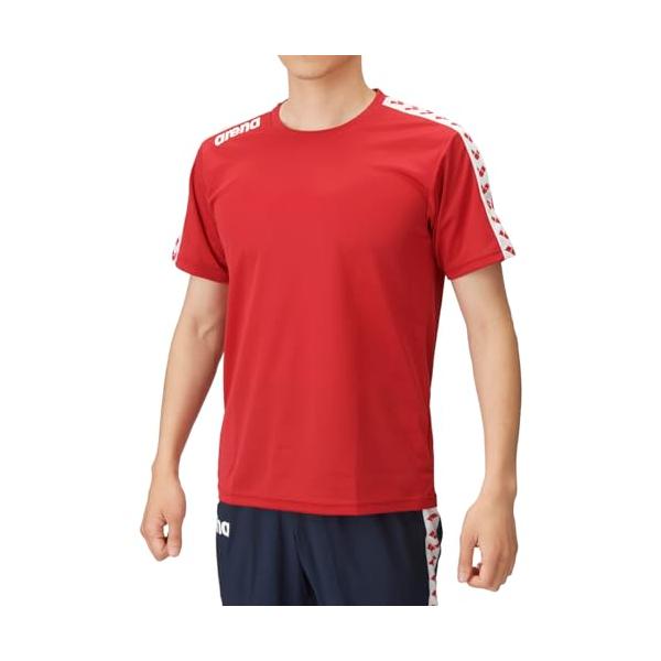■カラー：RDWH■サイズ：M■ポリエステルドライメッシュ素材のTシャツ。チームウェア。スイマーにむけた商品。プールだけでなく、大会の行き帰りやトレーニング時にも着用できる。アリーナの定番ライン使用デザイン。シンプルデザインの為、パーソナル...