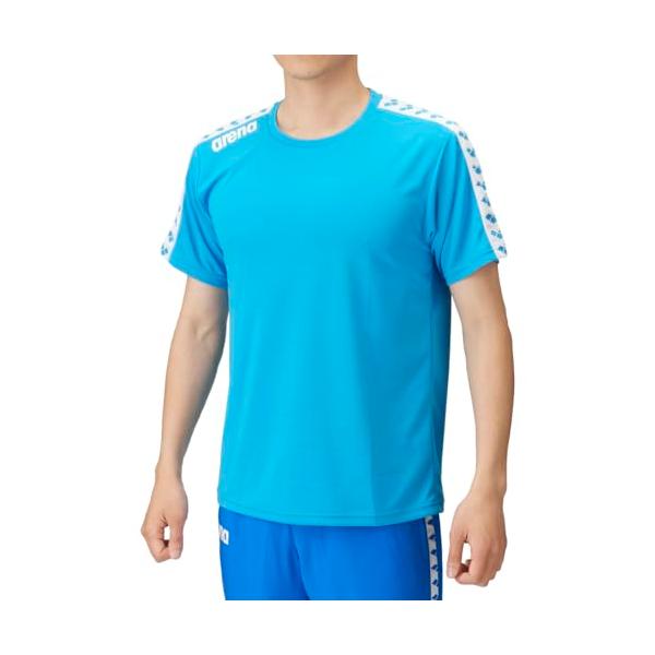 ■カラー：ブルー(BLU) ■サイズ：S■素材：ＡＲＮドライピンメッシュドライメッシュ素材のＴシャツです。アリーナの定番ライン使用デザインです。シンプルデザインの為多くのシーンでご使用いただけます。