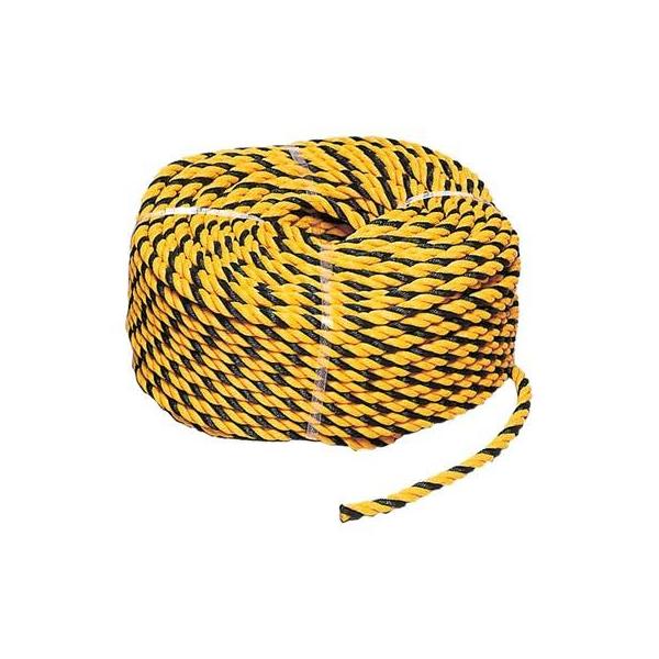 B3534　グランドロープYB8黄×黒のツートンカラー こちらの商品は返品、交換はお受けしかねますのでご了承ください。●サイズ：８ｍｍ×１００ｍ●素材：ポリエチレン（黄・黒のツートンカラー）●重量：２．８ｋｇ