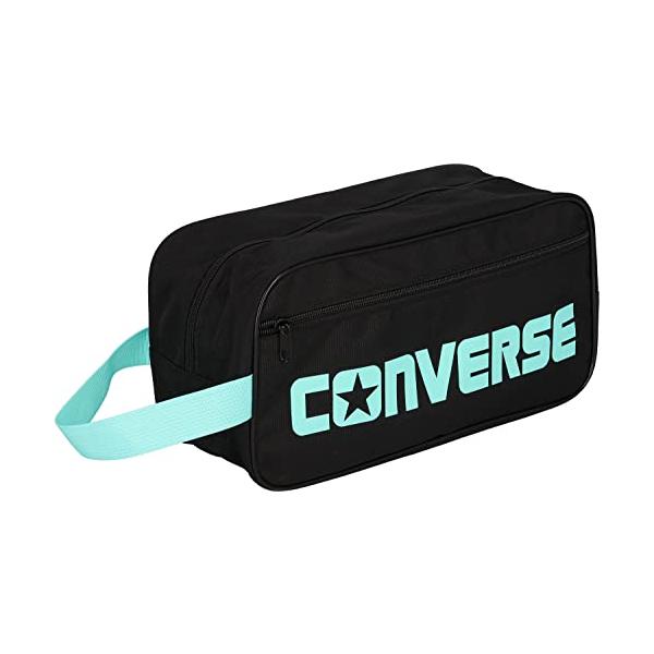 ■カラー： ブラック/パステルグリーン■素材：ポリエステル■サイズ：Ｗ３４×Ｈ１７×Ｄ１４ｃｍ従来品に比べ小ぶりのＭサイズ。スポーツシューズを入れるのに重宝します。コンバースのロゴがきいています