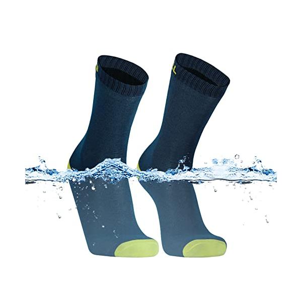 ・カラー：ネイビー/ライムイエロー・サイズ：L・素材: 【アウター】ナイロン37%、レーヨン32%、コットン28%、ポリウレタン3% 【ライニング】ポレール?メンブレム 【インナー】レーヨン60%、ナイロン40%・クルー丈。 防水。