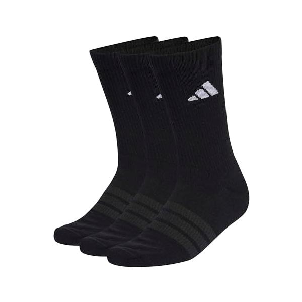 ■カラー：ブラック/ブラック/ホワイト (KC9626) ■サイズ：M■綿56% / ポリエステル40% / ポリウレタン3% / ナイロン1%クッションスポーツウェアクルーソックスは、快適さとパフォーマンスを重視する人のためにデザインされ...