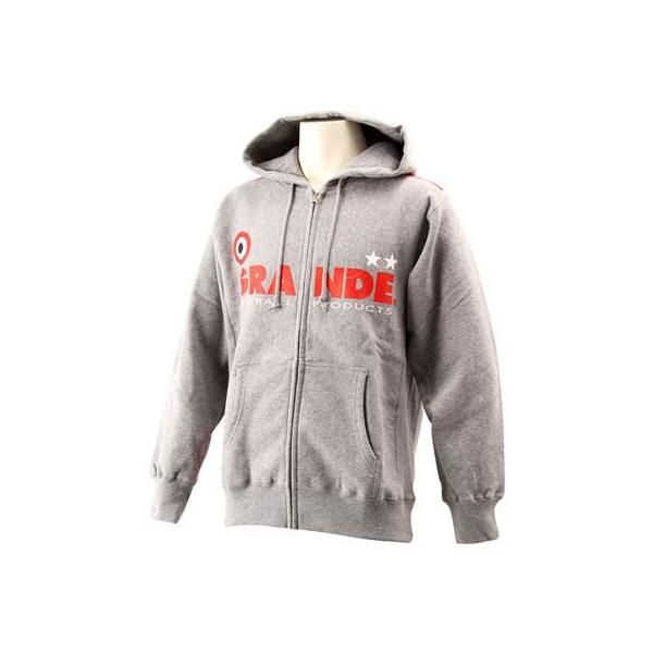 GFP10024　PROTO TYPE SWEAT ZIPPARKAカラー：1535 [ GRY/RED ]サイズ：Mフットサル　スウエットパーカーGRANDEブランドの定番商品。スタート当初から根強い人気。背中にはサッカーのエースナンバー...