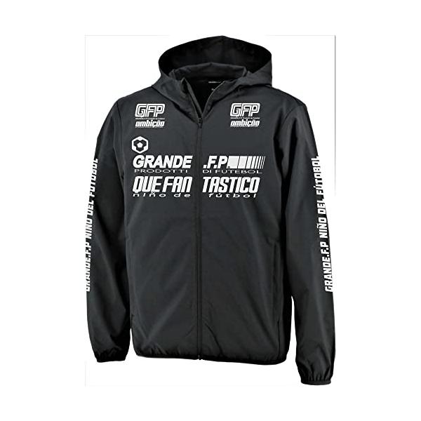 grande(グランデ) GRFPドライストレッチZIPパーカーJKT フットサルピステシャツ (gfph21505-0901) BLK/WHT S