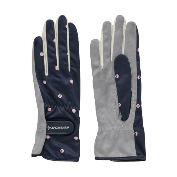 ダンロップ DUNLOP テニス レディス グローブ＜前指、手のひら側穴なしタイプ＞（両手セット）TGG0461W ネイビー M