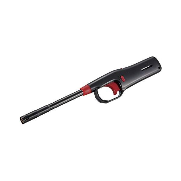 キャプテンスタッグ ライター 着火 CR ターボトーチ ロング ガス充填式 火炎調節付き UF-29 ブラック 43×22×全長255mm