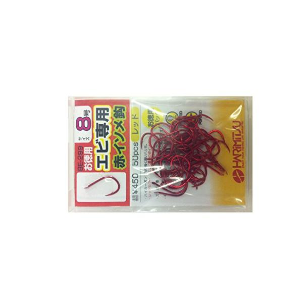 HARIMITSU(ハリミツ) BE299バラ エビ専用赤イソメ鈎(NS)50p 8