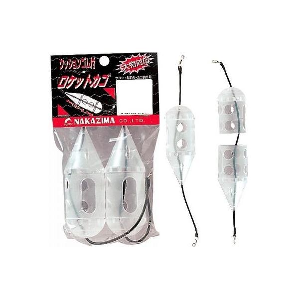 クッションゴム付ロケットカゴ■品番：1244■規格：S■サイズ：Φ27×73mmクッションゴム内臓のロケットカゴ細ハリス使用時や、口の弱いアジ・イワシなどに効果的です。１パック２ヶ入り●材質：ポリプロピレン※画像はイメージです。商品スペック...