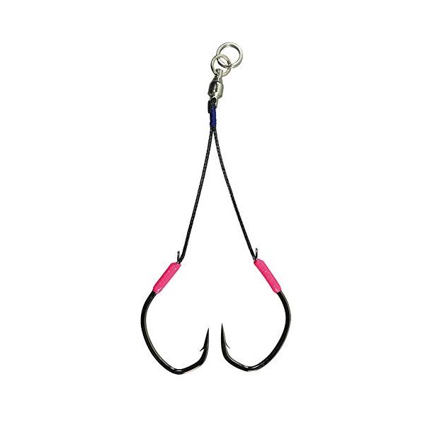 ■フックサイズ:4/0■長さ:4cm■ブラックPEフロロコア:12号■スプリットリング:#5■ボールリング:#2中深海でのジギングはファイト時水流の変化や水圧の変化で暴れることが多い。ディープチューンはキンメダイやムツなどの深海魚とのファイ...