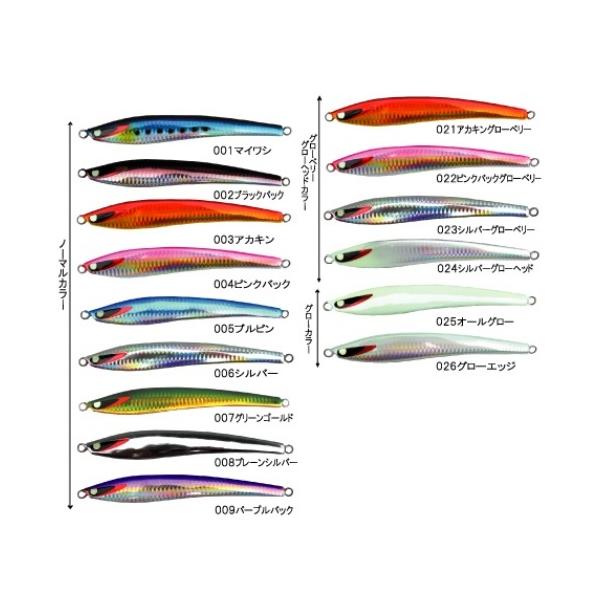 ■カラー：001 マイワシ■サイズ：120gややフロント寄りの重心により 少ない入力で左右に飛ばす事が出来るボディー設計側面を極力平面にする事により一定方向への反射を生み出し強力なフラッシングアピールを生み出す事が出来る。捕食モードに入って...