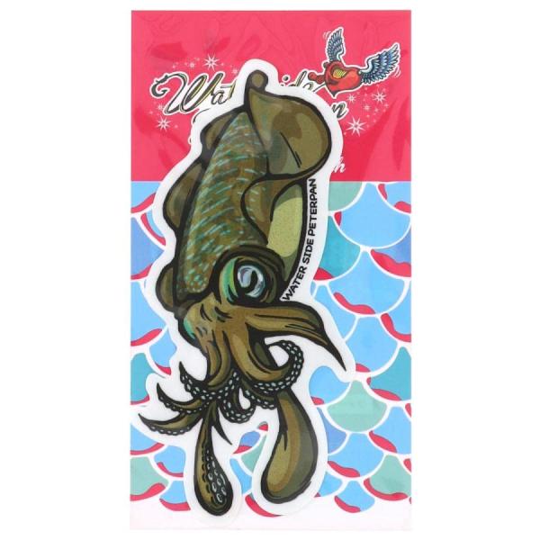 ■カラー：03 アオリイカ■Rサイズ（Rサイズの一番大きい寸法で約10cm×約5cm）※サイズは魚の柄によってことなります。■加工：UVカット耐水素材、耐紫外線インク使用による高品質で耐久性に優れたＰＰコーティングの塩ビステッカーですので車...