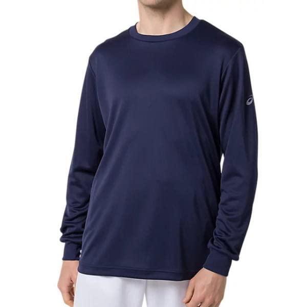 ■カラー：ネイビー■サイズ：2XL■100% ポリエステル優れた吸汗速乾性を追求したポリエステルのニット素材を使用したワンポイントロゴデザインの長袖シャツ