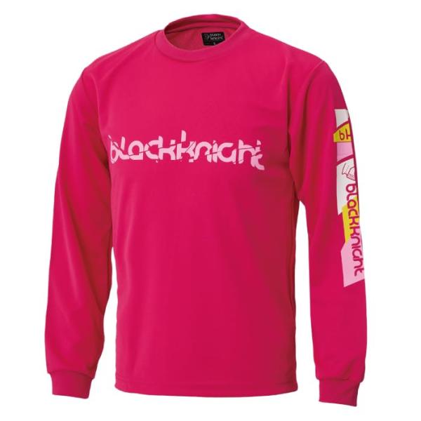 ブラックナイト  ドライロングＴシャツ バドミントン ウェア（ユニ） (T-4200U) (PNK)ピンク M