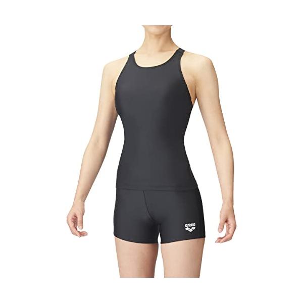 アリーナ スクール水着レディース セパレーツ(差し込みパッド)(スナップ付き) ブラック(K901)(BLK) Lサイズ ARN-201W