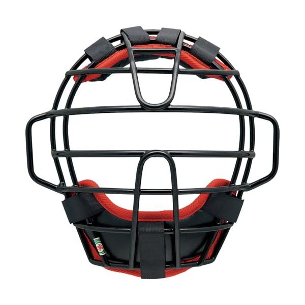 ゼット(ZETT) 野球 防具 少年軟式・少年ゴムソフト用マスク 捕手用 ブラック×レッド(1964) 日本製 BLM8333