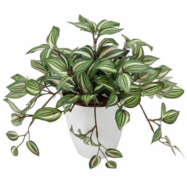 フェイクグリーン 人工観葉植物 光触媒 観葉植物　トラディスカンティア インテリア 造花■商品サイズ：幅45cm 奥行45cm 高さ32cm■お部屋のアクセントや空間に彩りを添え、空気をキレイにするはたらきで、快適さとやすらぎの空間造りをお...