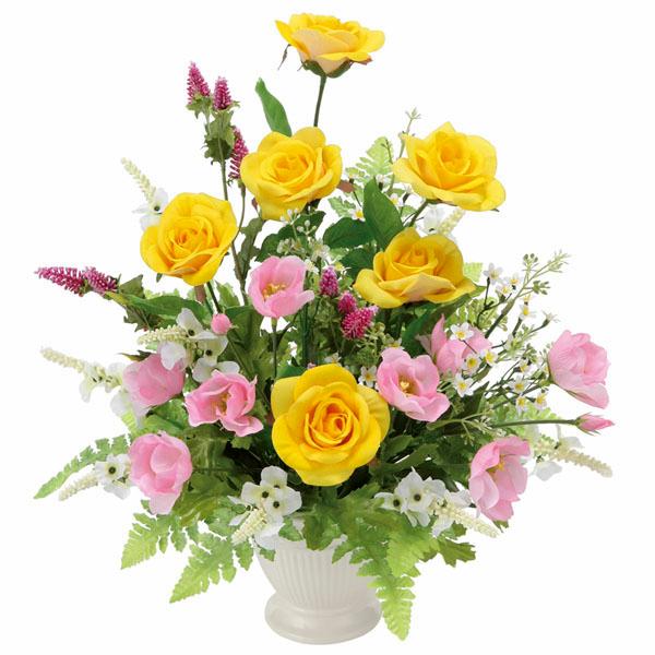 〔和風〕アートフラワー 造花 光触媒 造花 インテリア　光の楽園　プリムローズ■商品サイズ：幅35cm 奥行30cm 高さ38cm、花器：陶器■お部屋のアクセントや空間に彩りを添え、空気をキレイにするはたらきで、快適さとやすらぎの空間造りを...