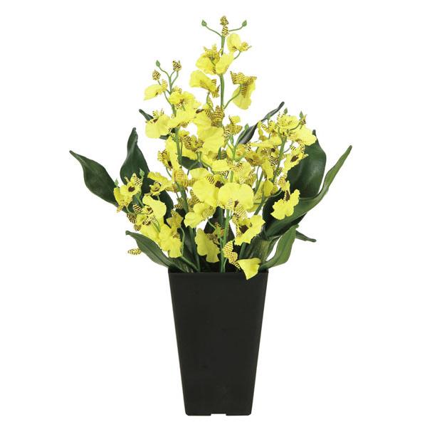 アートフラワー 造花 光触媒 造花 インテリア　オンシジューム■商品サイズ：幅27cm 奥行18cm 高さ40cm■お部屋のアクセントや空間に彩りを添え、空気をキレイにするはたらきで、快適さとやすらぎの空間造りをお手伝いします。■開店祝など...