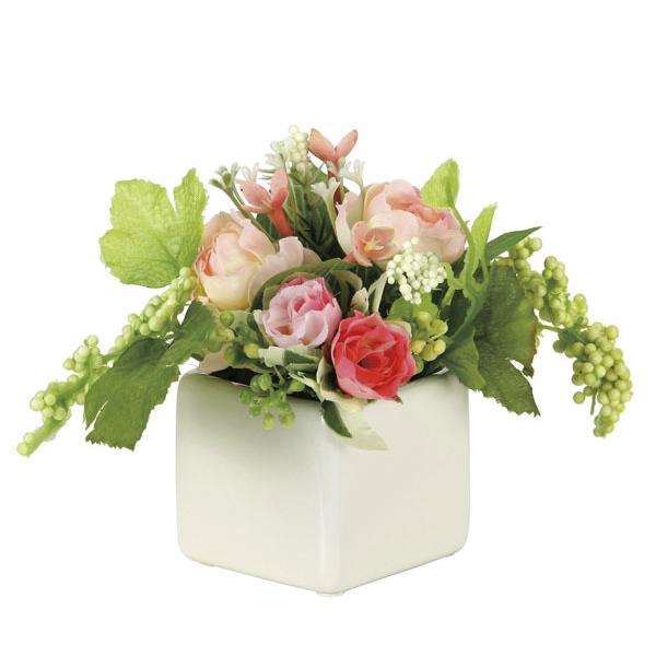 アートフラワー 造花（光触媒フラワー） ヴェリテ■商品サイズ：幅16cm 奥行13cm 高さ12cm、花器：陶器■お部屋のアクセントや空間に彩りを添え、空気をキレイにするはたらきで、快適さとやすらぎの空間造りをお手伝いします。◆お誕生日・母...