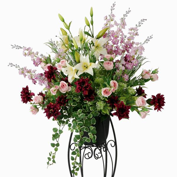 アートフラワー 造花 インテリア 光触媒 造花 高級 お祝いにも　パリスライン1.55m（スチール製スタンド付）■商品サイズ：幅85cm 奥行60cm 高さ155cm（スチール製スタンド含む）■お部屋のアクセントや空間に彩りを添え、空気をキ...