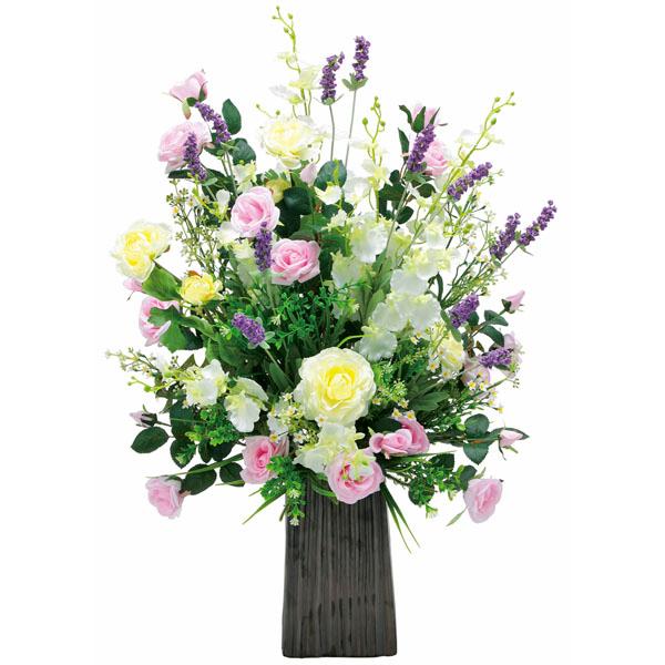 アートフラワー 造花 インテリア 光触媒 造花 高級 お祝いにも　シルエットラベンダー■商品サイズ：幅55cm 奥行45cm 高さ79cm 花器：陶器■お部屋のアクセントや空間に彩りを添え、空気をキレイにするはたらきで、快適さとやすらぎの空...