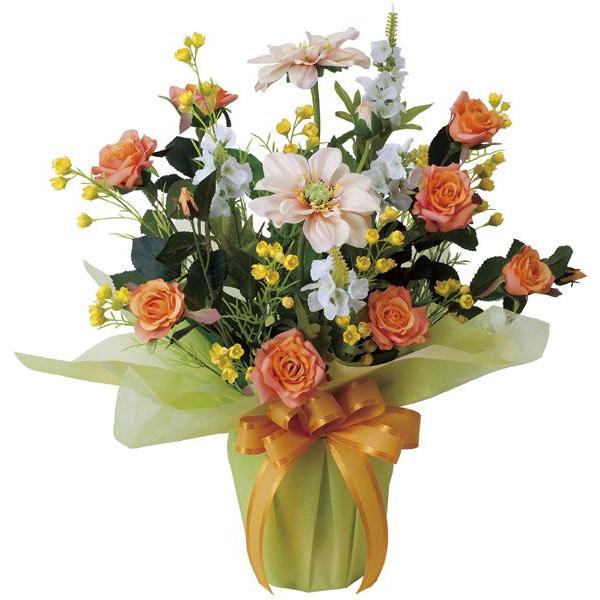 光触媒 アートフラワー 造花 インテリア　光の楽園　サンセットローズ■商品サイズ：幅40cm 奥行33cm 高さ45cm■お部屋のアクセントや空間に彩りを添え、空気をキレイにするはたらきで、快適さとやすらぎの空間造りをお手伝いします。　■新...