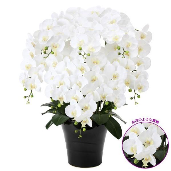 光触媒 胡蝶蘭 造花の胡蝶蘭 光の楽園 フレッシュ胡蝶蘭8本立Ｗ (開店・開院・開業 お祝い用 豪華 リアル)■商品サイズ：幅60cm 奥行48cm 高さ75cm、花器：陶器■お部屋のアクセントや空間に彩りを添え、空気をキレイにするはたらき...