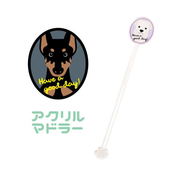 犬のグッズシリーズにマドラーが登場です！透明のアクリルなので、光に当たると反射が綺麗です。お部屋の飾りにいかがでしょうか。おでかけに持って行ったら一緒に写真が撮れるかも？プレゼントにもおすすめです。【製品内容】素　材：アクリルサイズ：200...