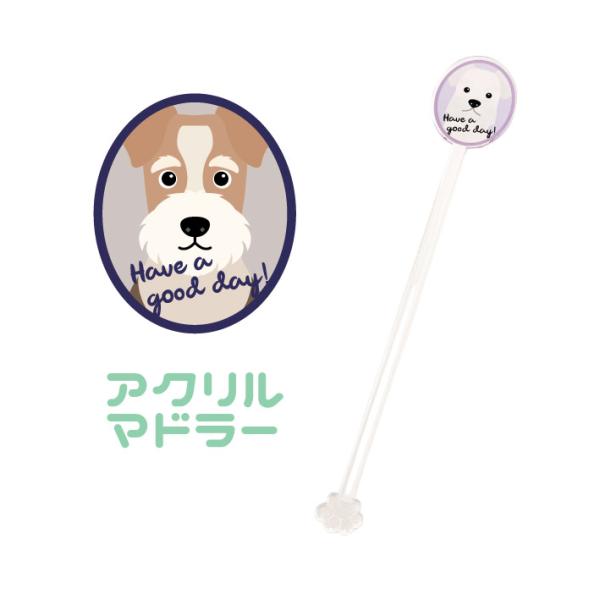 犬のグッズシリーズにマドラーが登場です！透明のアクリルなので、光に当たると反射が綺麗です。お部屋の飾りにいかがでしょうか。おでかけに持って行ったら一緒に写真が撮れるかも？プレゼントにもおすすめです。【製品内容】素　材：アクリルサイズ：200...