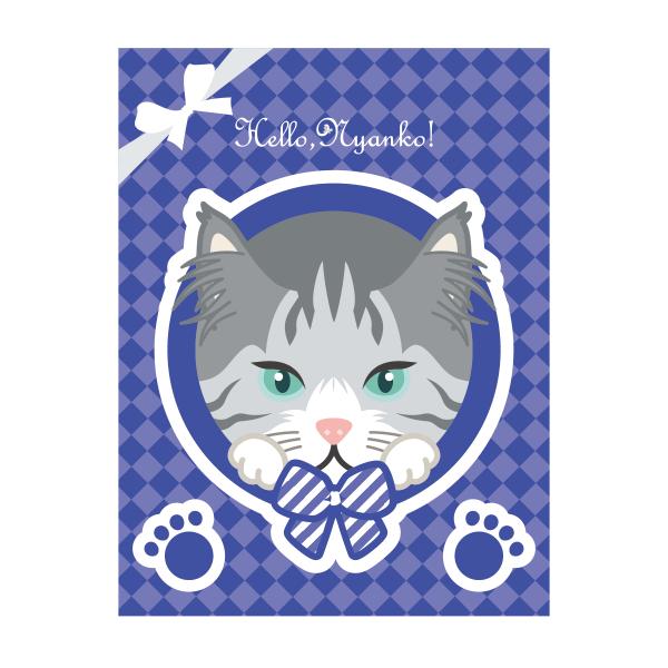 猫のステッカー1枚と肉球ステッカー2枚のセットです。【サイズ】 　猫ステッカー：H121mm×W108mm　肉球ステッカー：H30mm×W30mm【仕様】　屋外対応印刷／艶消しラミネートシート貼り加工【注意事項】　●ステッカーの色味が画像と...