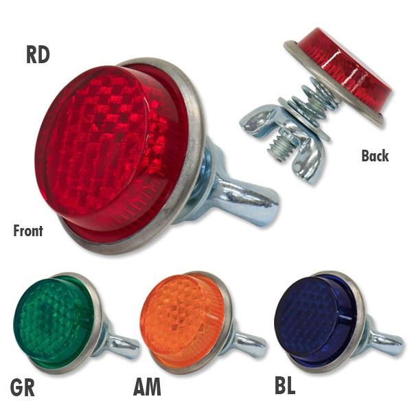 Mini Reflector Boltミニ リフレクター ボルト5/8 インチのねじ込み式の丸型リフレクターが付いたボルトです。モーターサイクルや車だけではなく、様々な場所でマルチに使えます。サイズ：直径 2.5cm 全長 2.5cmスクリ...