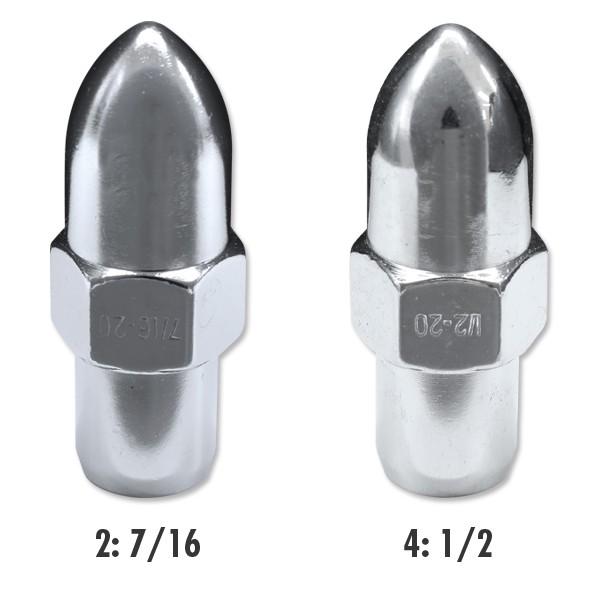 こちらの7/16-2ピッチ(2)は現在品切れ中となっておりますが、1/2-20ピッチ(4)は在庫がございます。ご注文を確定して頂くことで、品切れ商品はご予約、在庫のある商品はご購入いただけます。Bullet Almi Lug Nutバレット...