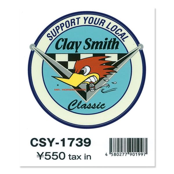 Clay Smith Decal Classicクレイスミス デカール クラシッククラシカルなデザインが特徴的なクレイスミスのデカールです。クルマやバイク、ヘルメットなど、お好きな場所へどうぞ。シートサイズ：約 8.5cm × 10cmデカ...