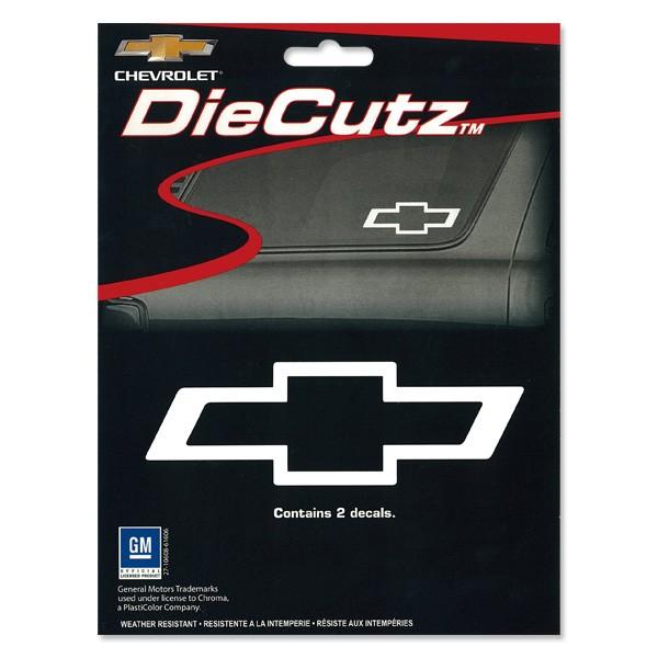 Die Cutz Decal BOWTIEダイカット デカール ボウタイChevrolet Bowtie（シボレー ボウタイ) ロゴをかたどったホワイト ビニール デカール。サイズ：(W)14.2cm×(H)5.3cm＊2枚セットの価格です。