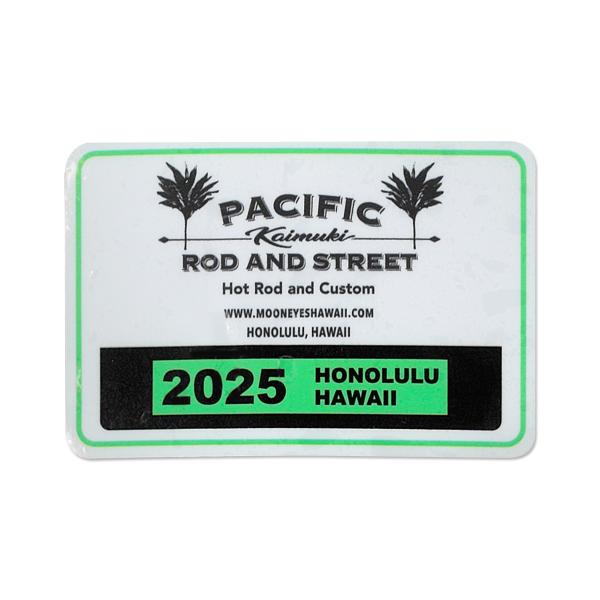 Pacific Rod &amp; Street Honolulu Hawaii 2025 Parking Permit Window Stickerパシフィック ロッド &amp; ストリート ホノルル ハワイ 2025 パーキング パー...