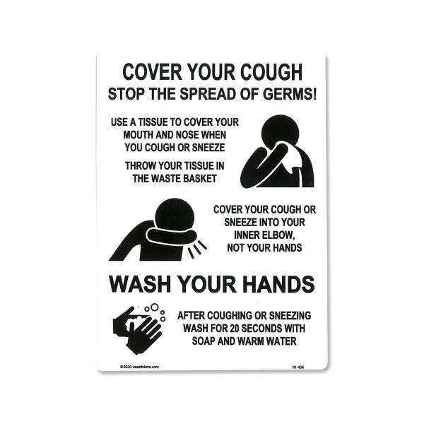 Cover Your Cough Stickerカバー ヨア コフ ステッカーUS のメッセージ プレートのようなデザインがそのままステッカーになって登場。COVER YOUR COUGH STOP THE SPREAD OF GERMS!...