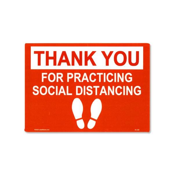 Thank You For Social Distancing Stickerサンキュー フォー ソーシャル ディスタンシング ステッカーTHANK YOU FOR PRACTICING SOCIAL DISTANCING。ソーシャル ディ...