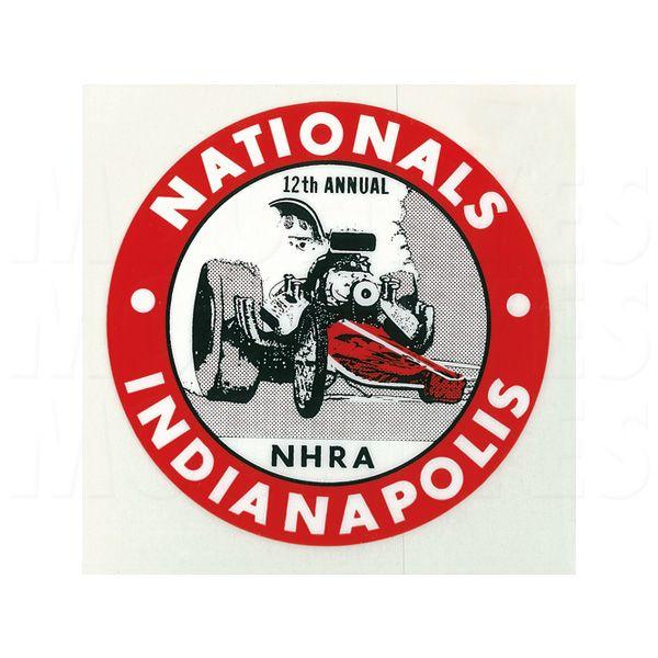 HOT ROD、ノスタルジック ステッカー1966 NHRA INDIANAPOLIS NATIONALS ステッカー12th ANNUAL NHRA INDIANAPOLIS NATIONALS