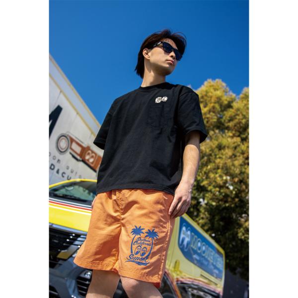 MOON Palm Tree Nylon Short Pantsムーン パーム ツリー ナイロン ショート パンツSouthern Californiaの空気感を纏う。パームツリー・デザインのナイロンショートパンツがラインナップ！South...