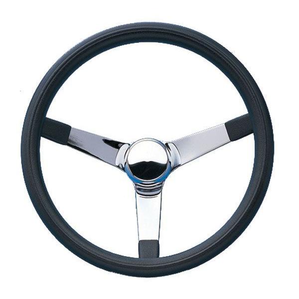 グラント クラシック クルージン ノーホール ステアリング ホイール 37cm。ブラックフォーム 3スポーク。