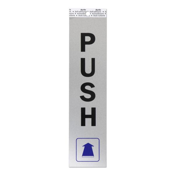 Metal Sign Plate Sticker PUSHメタル サイン プレート ステッカー プッシュプラスティックボードのベースに、メタル ステッカー タイプのサインプレート。オフィス、お部屋にどうぞ。PUSH (HK435) 押すサイ...