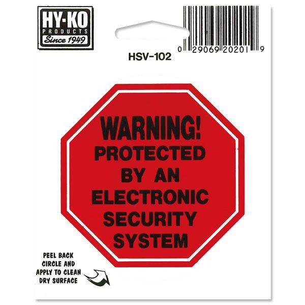 Sign Sticker WARNINGサイン ステッカー ウォーニングご自宅やオフィス・ガレージなどで、手軽にアメリカンな雰囲気を演出できるアイテム !!WARNING! PROTECTED BY AN ELECTRONIC SECURI...