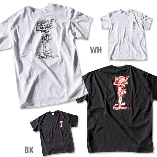 Lady Luck T-Shirtsレディー ラック Tシャツレディーラックとは？あの RatFink の生みの親 Ed Roth が過去にデザインした、幸運の女神 !カスタムカルチャーとも密接なキャラクターです。 フロント左胸にバックと同...