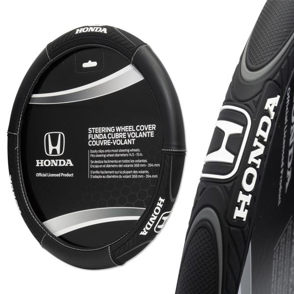 HONDA Steering Wheel Coverホンダ ステアリング ホイール カバーラバー製のステアリング ホイール　(ハンドル) カバーです。直径 14.5インチ 〜 15インチ （約37〜39cm） のステアリングに被せてご使用い...