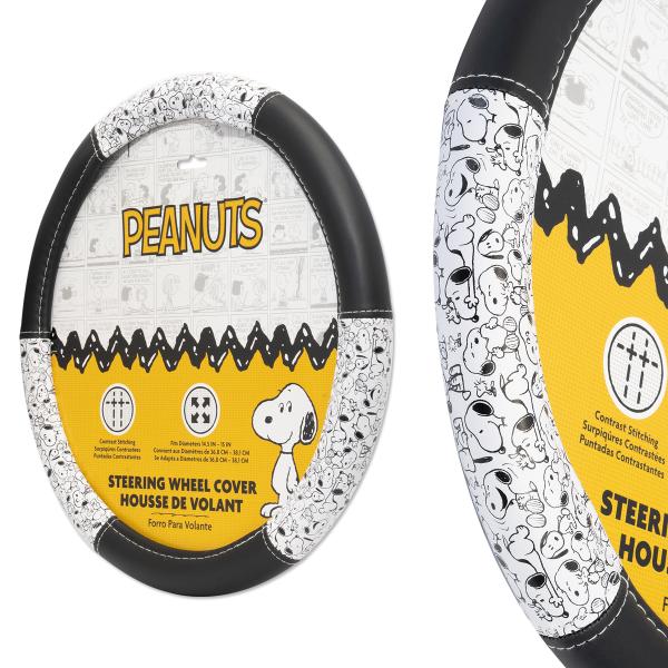 SNOOPY Peanuts Expression Steering Wheel Coverスヌーピー ピーナッツ エクスプレッション ステアリング ホイール カバースヌーピー デザインのレザーのような手に馴染む質感のステアリング ホイール...