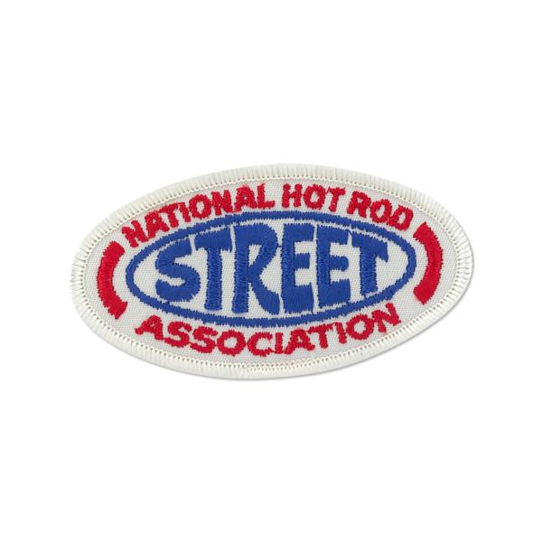 US Patches当時のビンテージパッチです。デザイン / サイズ2:NHRA STREET / 9.4cm×5cm★ From USA ★＊商品品質は当時物の為、裏糊が付いていても粘着力はございません。予めご了承ください。