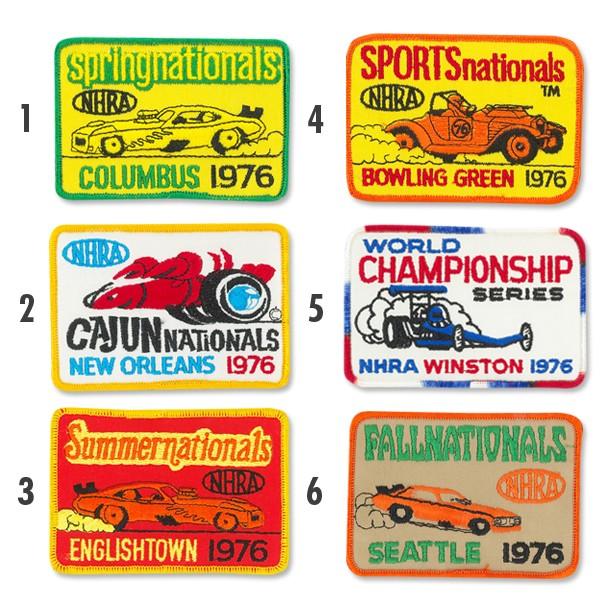US Patches当時のビンテージパッチです。デザイン1:1976 Spring Nationals　2:1976 Cajun Nationals　3:1976 Summer Nationals　4:1976 Sports Nationa...